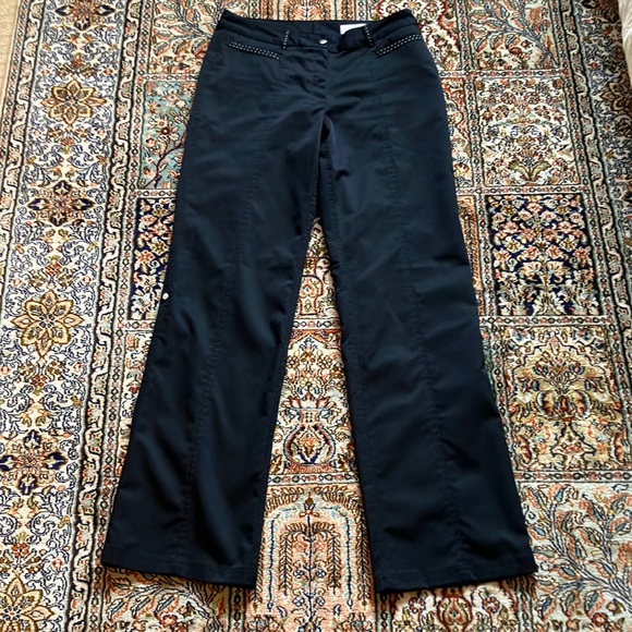 Callaway | Pants & Jumpsuits | Black Callaway Gold Pants Wwhite Stitch ...
